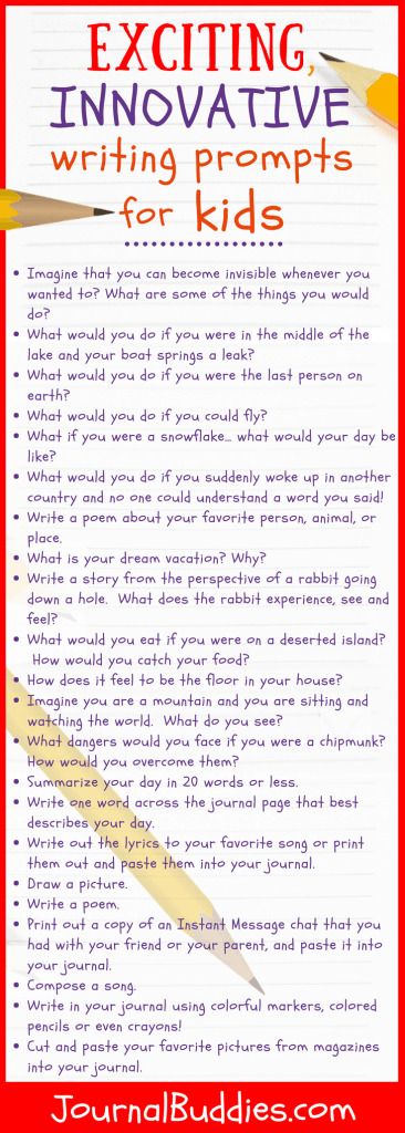 Writing Prompts for 9, 10, 11, and 12 Year Olds » JournalBuddies.com