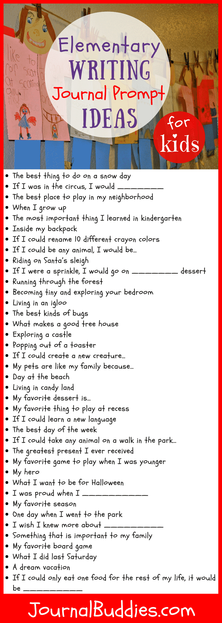 75 Elementary Writing Prompt Ideas For Kids JournalBuddies
