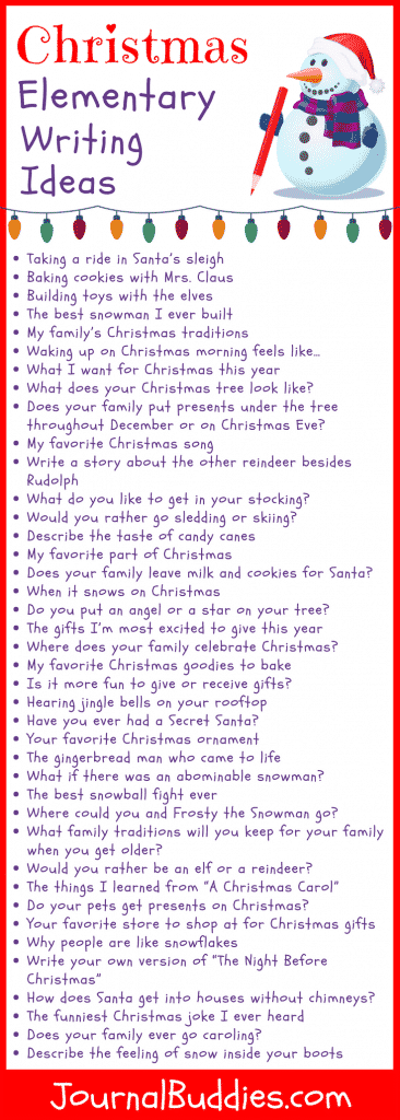 81 Christmas Elementary Writing & Journal Prompts