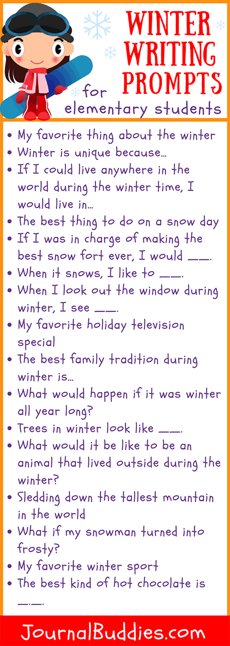 Winter Journal Prompts For Elementary Kids
