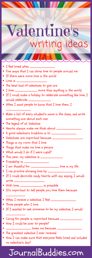77 Super Sweet Valentine's Day Writing Prompts » JournalBuddies.com