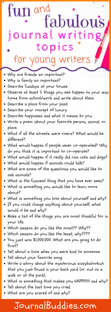 27 Fun Journal Writing Prompts + 31 New Ideas » JournalBuddies.com