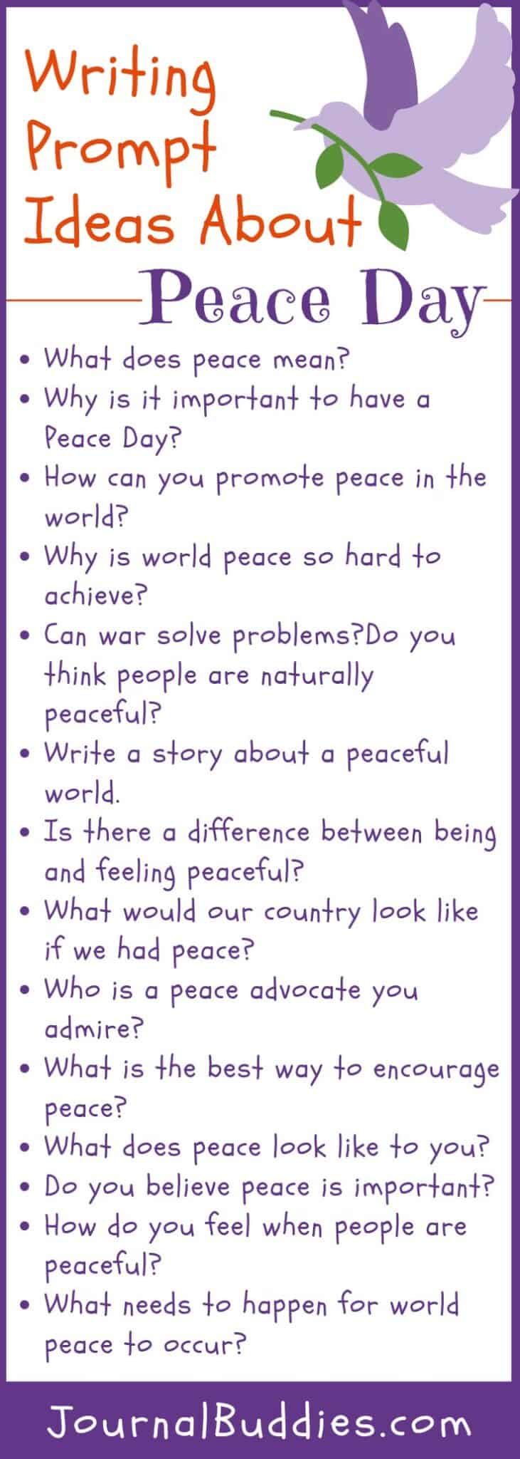 53 Writing Prompt Ideas about Peace Day • JournalBuddies.com