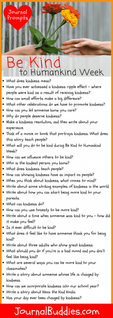 59 Super Sweet Kindness Journal Prompts » JournalBuddies.com