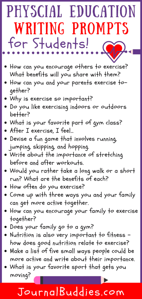 51 Super Physical Education Writing Prompts » JournalBuddies.com