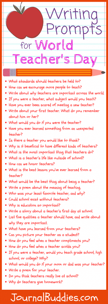 57 World Teacher's Day Writing Prompts » JournalBuddies.com