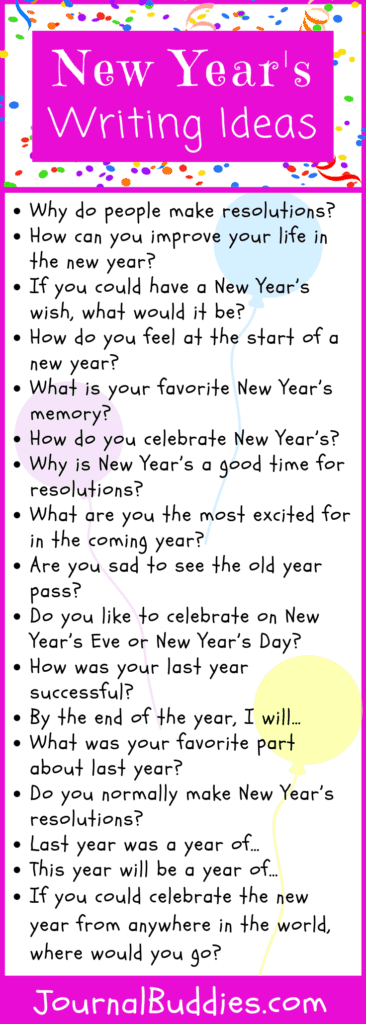 50 Great New Year Writing Prompts » JournalBuddies.com
