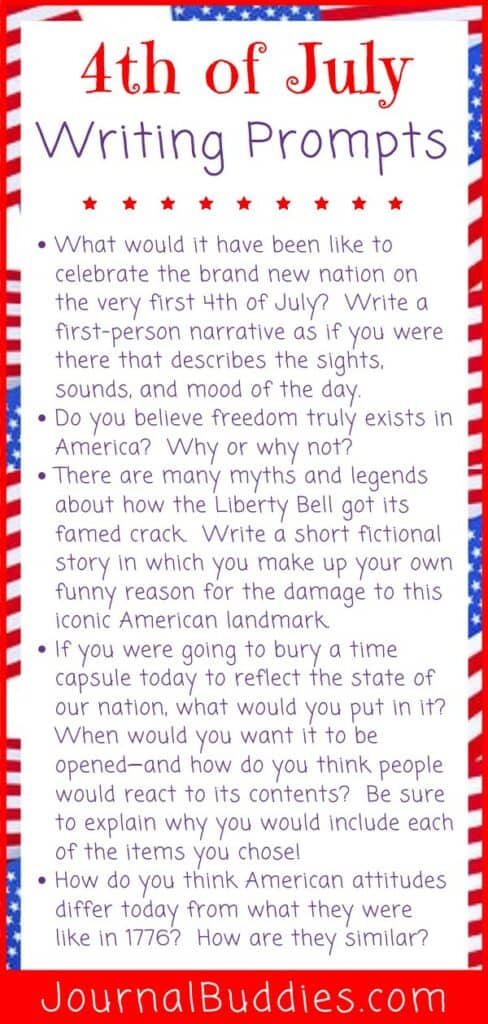 4th of July Facts & Writing Prompts » JournalBuddies.com