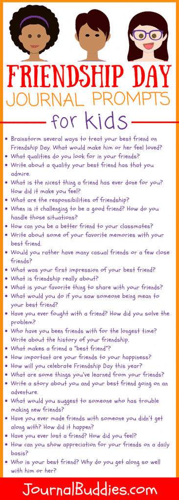 54 Journal Ideas and Writing Prompts about Friendship » JournalBuddies.com