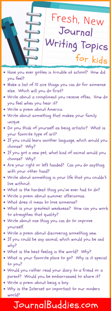 27 Fun Journal Writing Prompts + 31 New Ideas » JournalBuddies.com