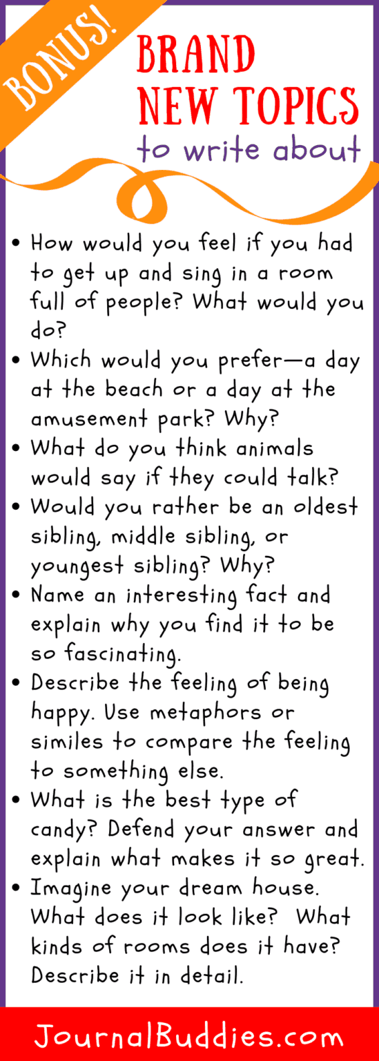 Excellent Topics for Writing (86 Ideas!) » JournalBuddies.com