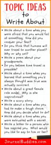Topics for Writing • JournalBuddies.com