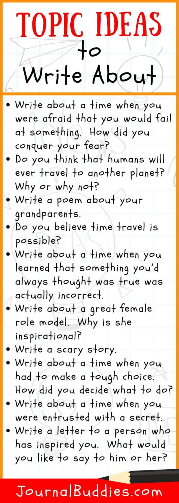 Topics for Writing • JournalBuddies.com