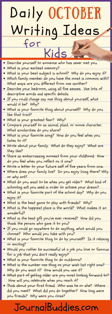 31 October Writing Prompts to Promote Self-Awareness » JournalBuddies.com