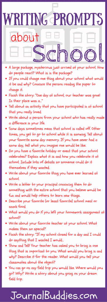 75 Upbeat Writing Prompts about School » JournalBuddies.com