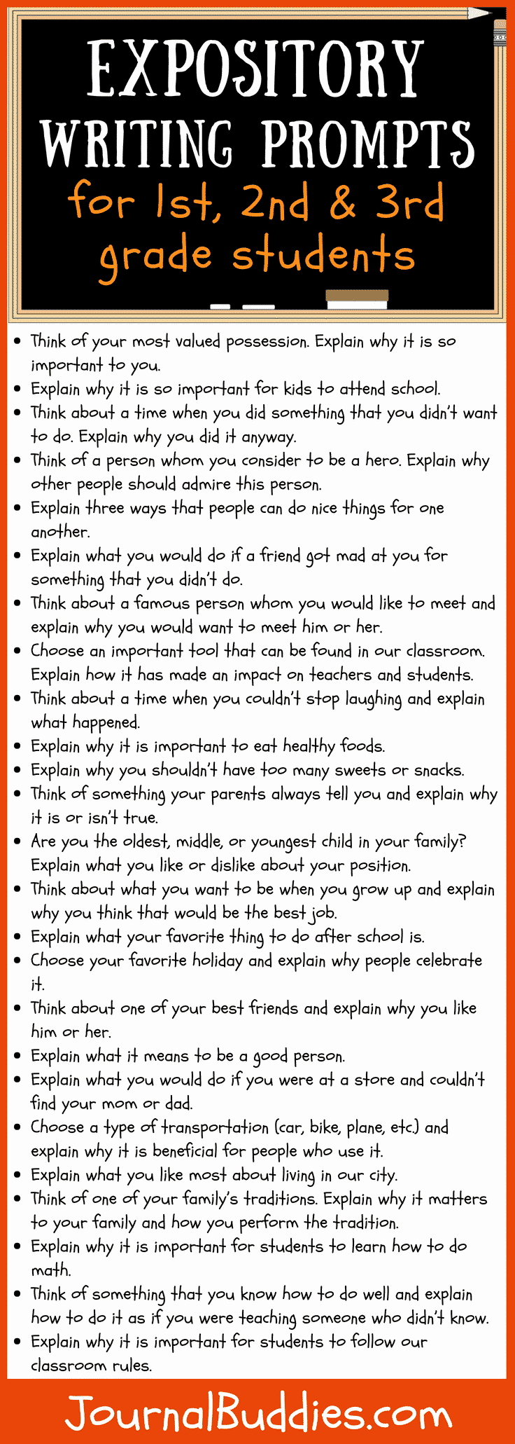 33 Expository Writing Prompts 1st 2nd 3rd Grade JournalBuddies