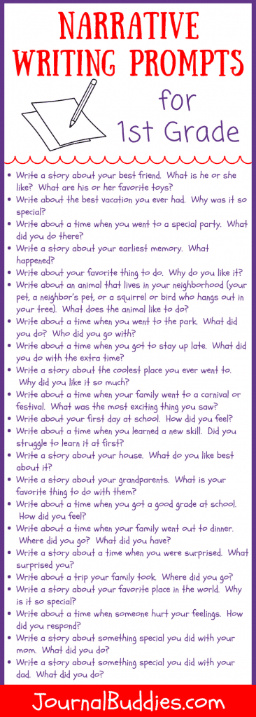 30 Narrative Writing Prompts for 1st Grade » JournalBuddies.com