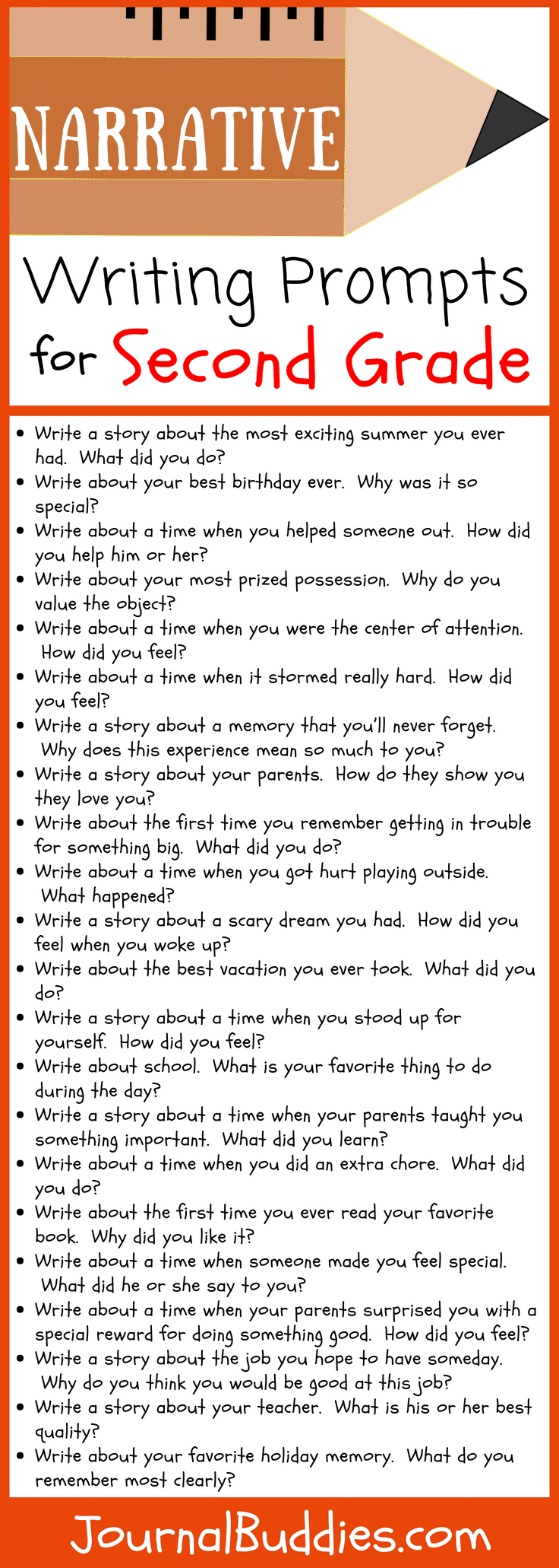 Narrative Writing Ideas For 2nd Grade Writers
