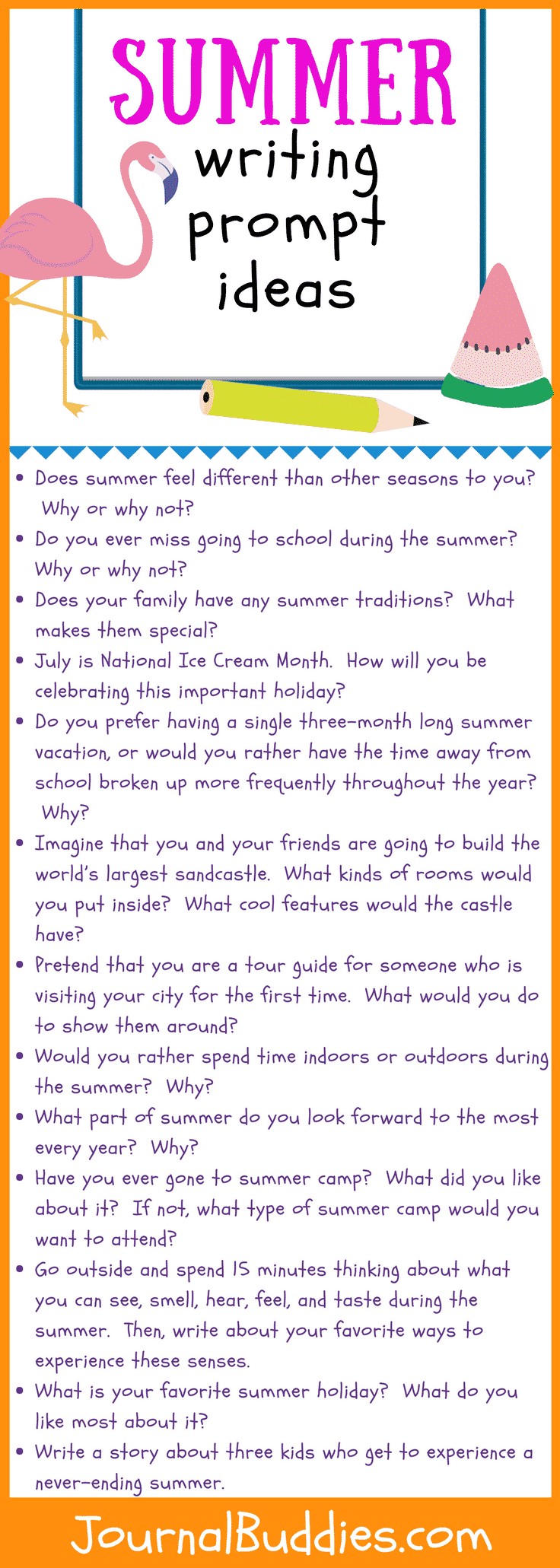 Summer Journal Writing Starters For Kids Summer Journal Writing Starters For Kids