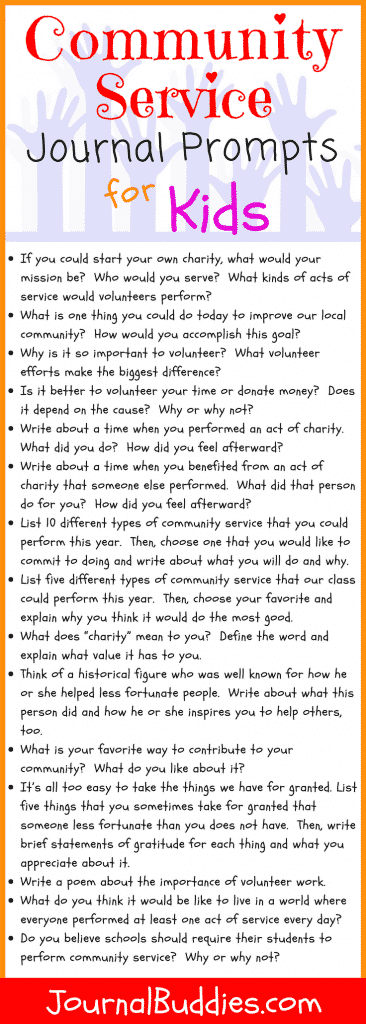 31 Terrific Writing Prompts About Community » JournalBuddies.com