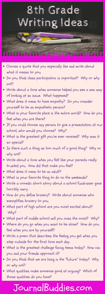 31 8th Grade Writing Ideas » JournalBuddies.com