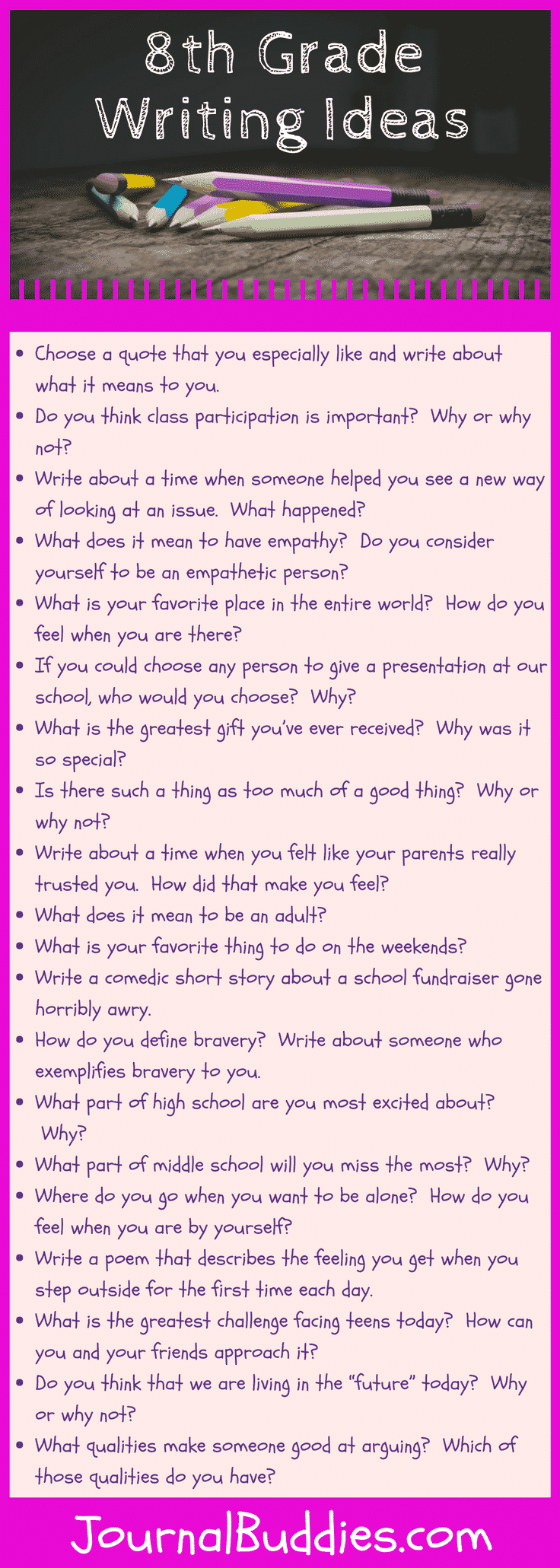 Use These New Writing Prompts For 8th Graders To Help Your Class Reflect On All That They ve 