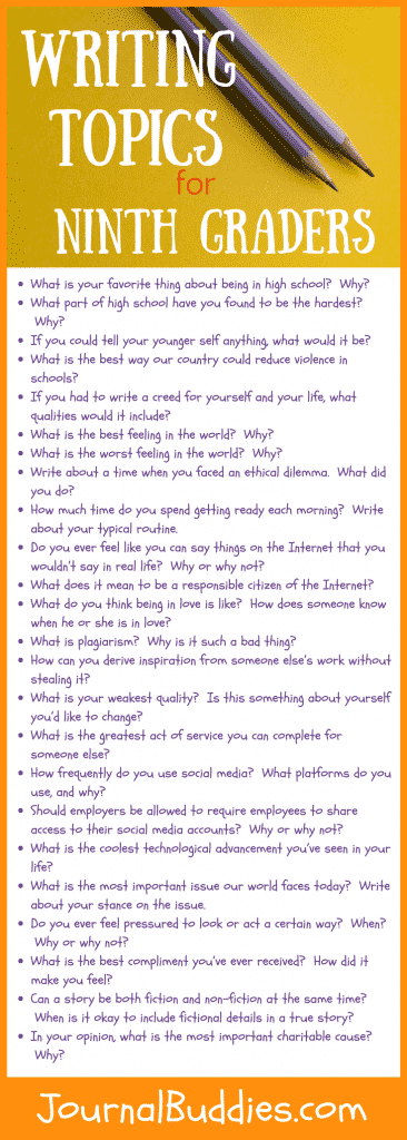 32 Great Writing Prompts for 9th Grade » JournalBuddies.com