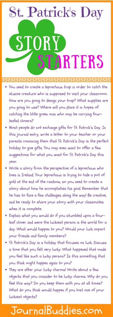 10 Fun St Patrick's Day Story Starters » JournalBuddies.com