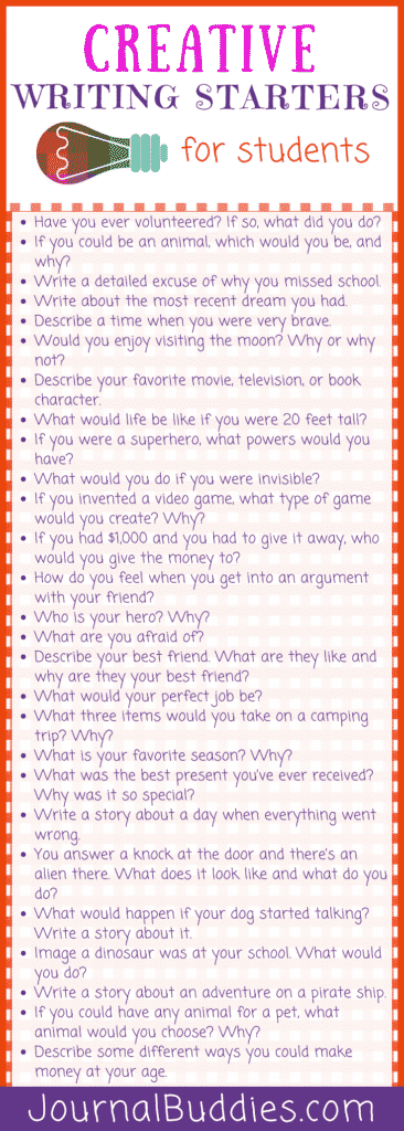 162 Creative Writing Topics (Updated!) » JournalBuddies.com