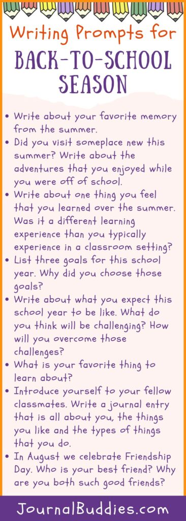 Fun First Day of School Activities 2nd Grade » JournalBuddies.com