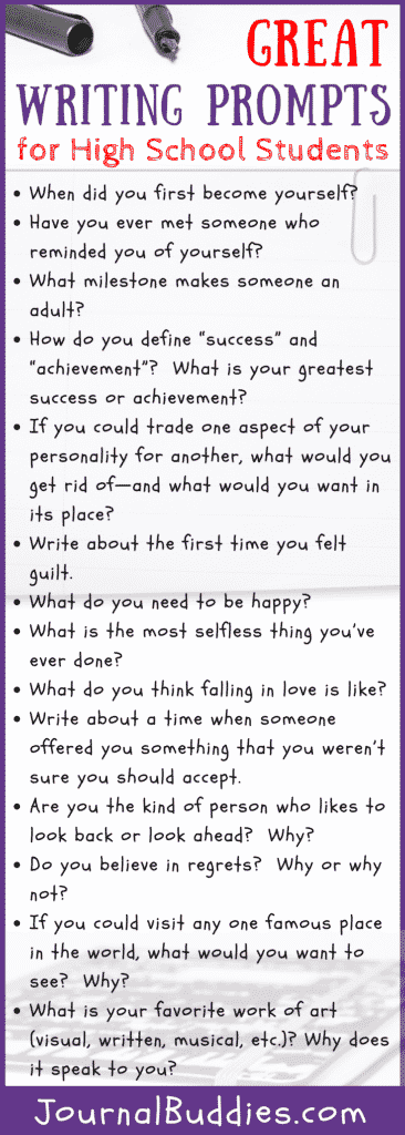 35 Great Writing Prompts for High Schoolers » JournalBuddies.com