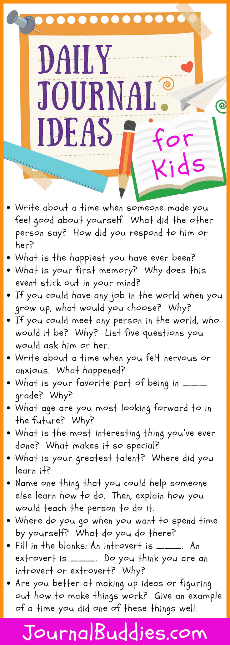 Use These Brand New Journal Prompts To Get Your Kids Writing And 