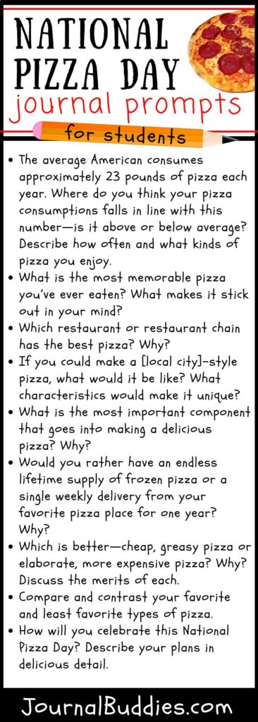 30 Fun and Yummy Pizza Writing Prompts » JournalBuddies.com