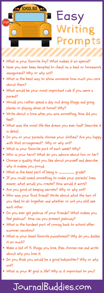 52 Simple, Easy Writing Prompts to Inspire » JournalBuddies.com