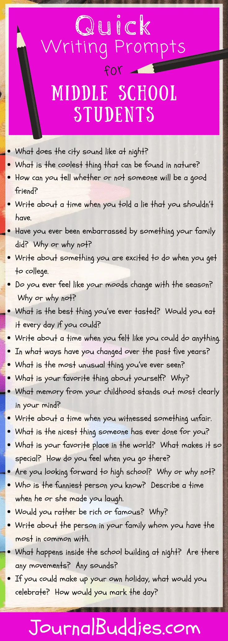 Journal Ideas For Middle School Students Journal Ideas For Middle School Students