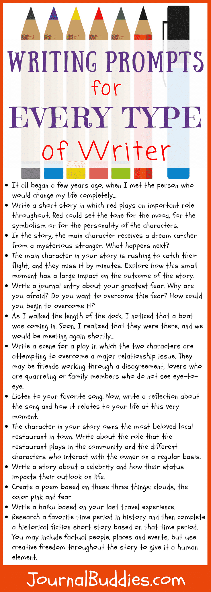 30 Writing Prompts For Every Type Of Writer JournalBuddies