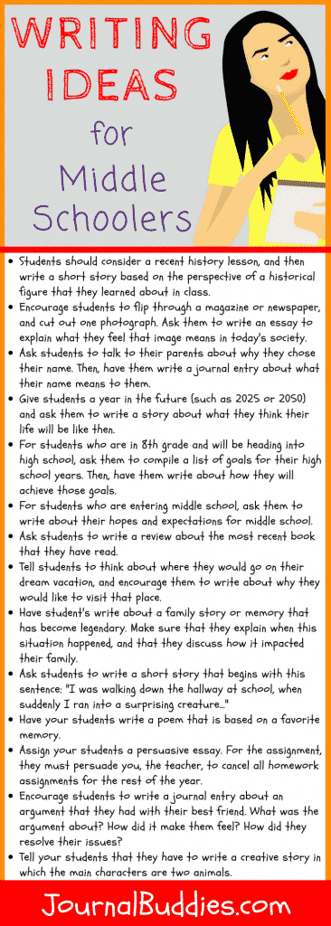 100 Writing Prompts for Middle School Fun » JournalBuddies.com