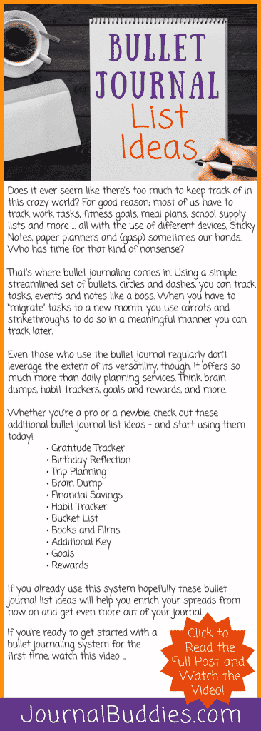 Bullet Journal List Ideas » JournalBuddies.com