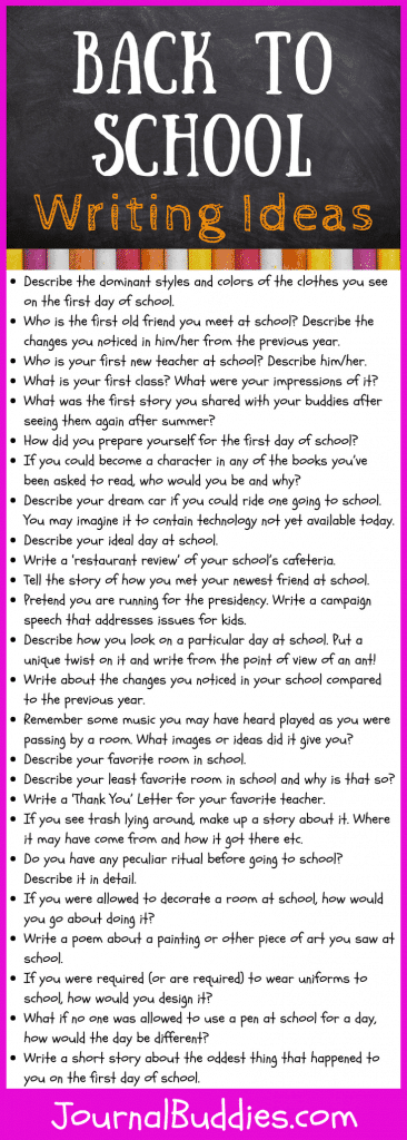 30 Great Back to School Writing Ideas » JournalBuddies.com