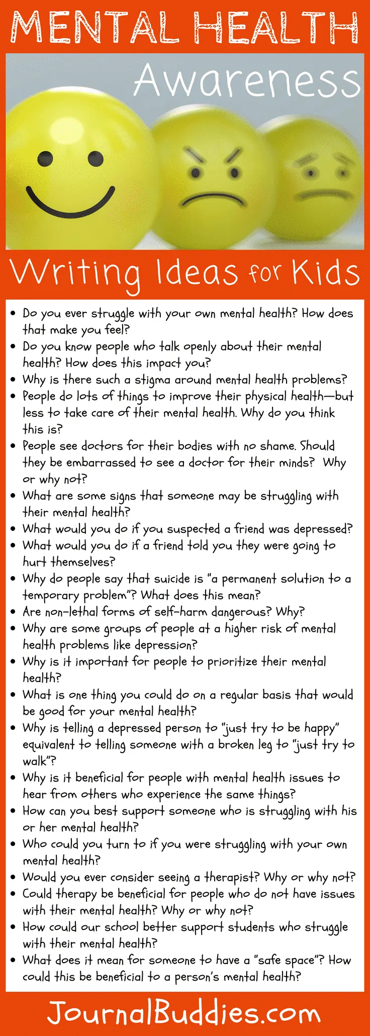 Use these Mental Health Awareness writing prompts with your students ...