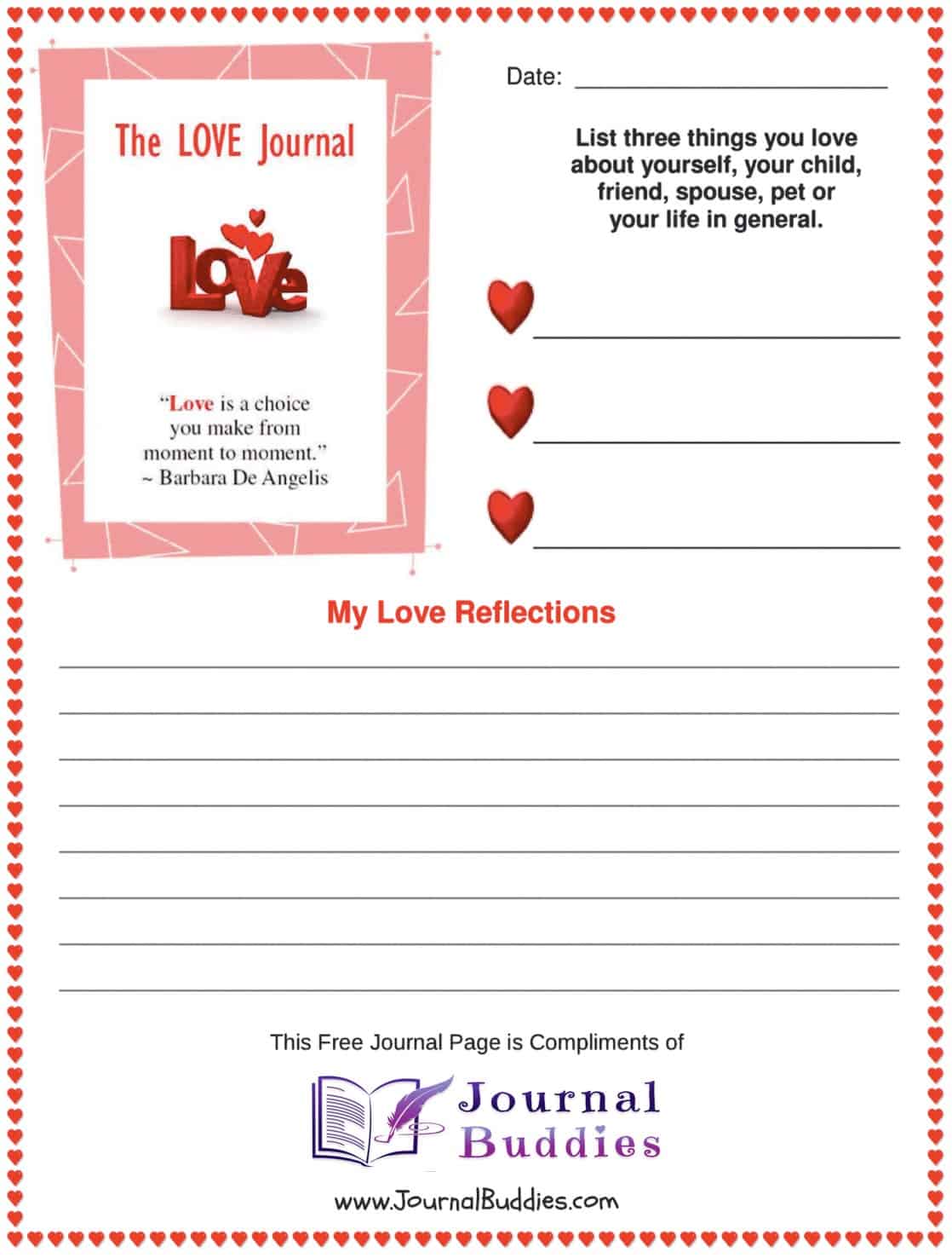 Valentine Free Printable Journal Page » JournalBuddies.com