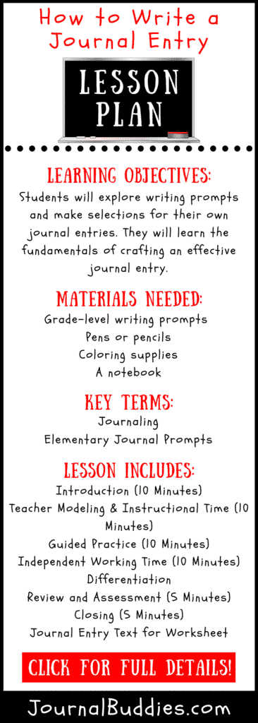 How to Write a Journal Entry Lesson Plan » JournalBuddies.com