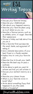 49 Excellent ESL Writing Prompts and Topics » JournalBuddies.com