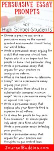 23 Great Persuasive Essay Topics for High School » JournalBuddies.com