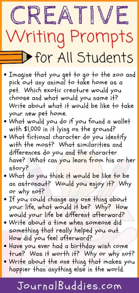 33 Creative Writing Prompt Ideas for Students » JournalBuddies.com