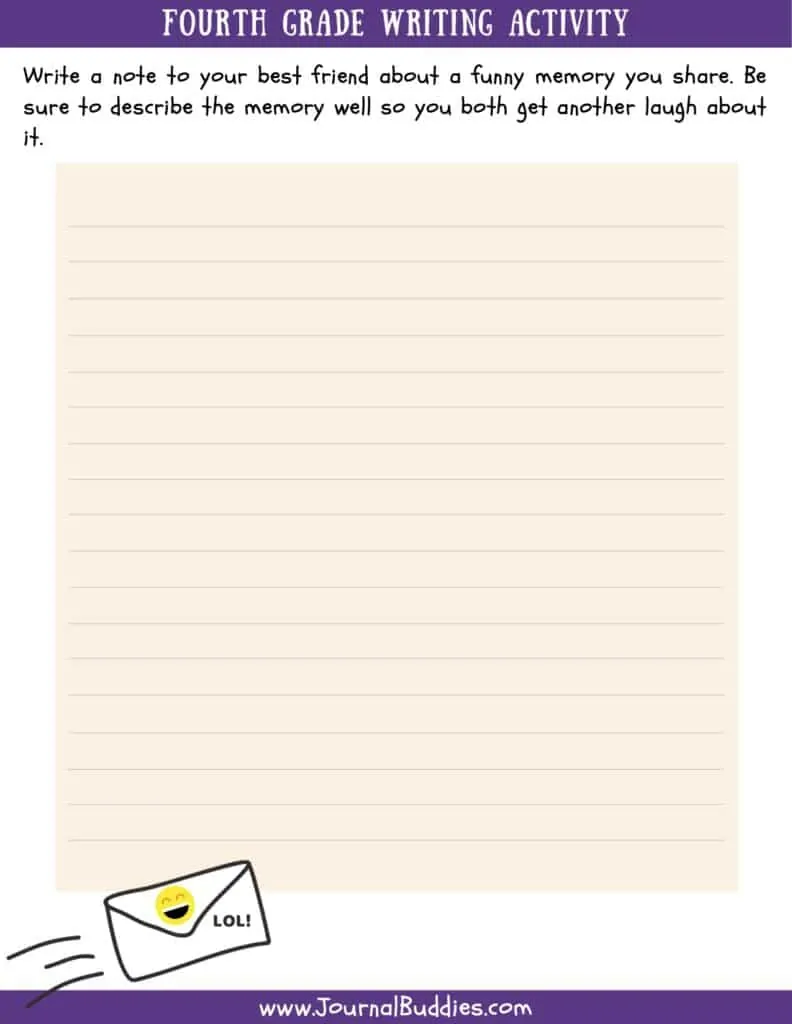 Writing Worksheets for 4th Grade • JournalBuddies.com