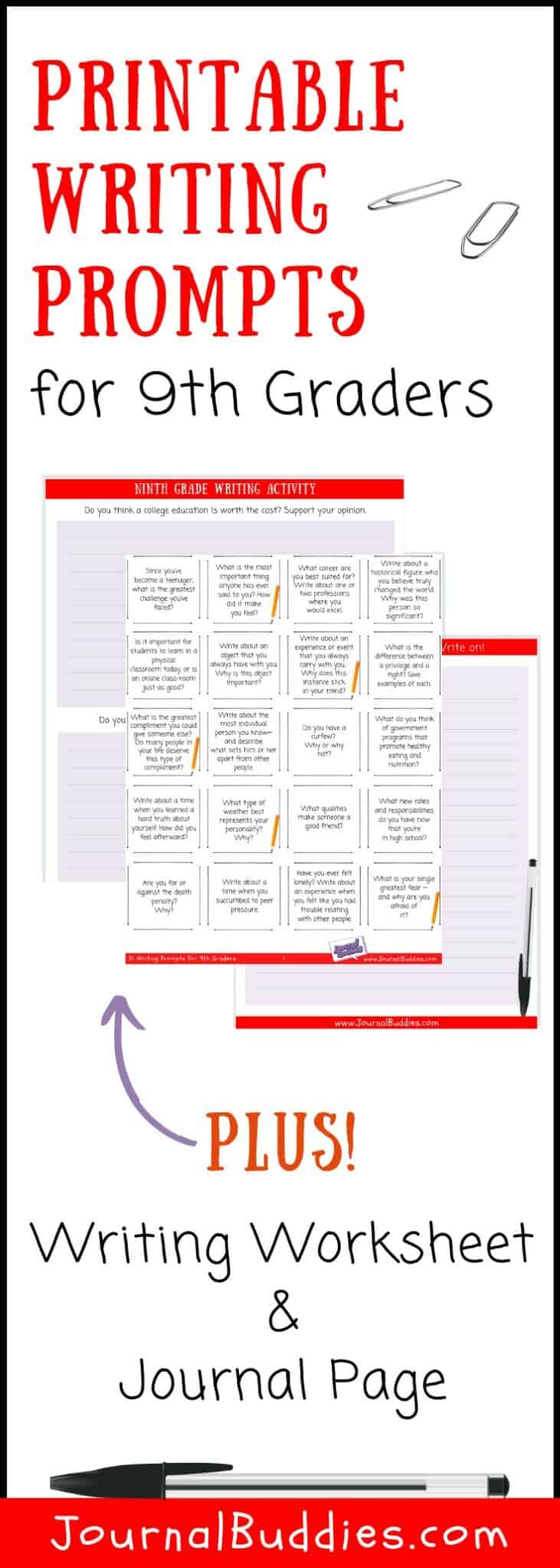 Great 9th Grade Writing Worksheets PDF » JournalBuddies.com