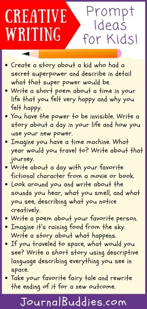 6 Creative Writing Tips + 12 Writing Ideas » JournalBuddies.com