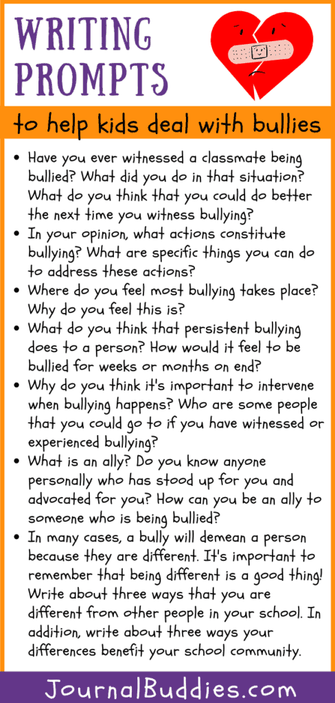 46 Free Bullying Writing Prompts Students (Updated) » JournalBuddies.com