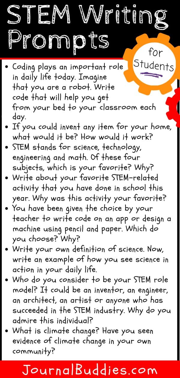 STEM Writing Prompts for Students • JournalBuddies.com